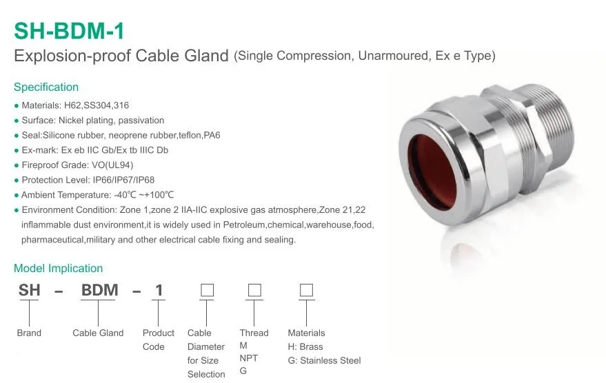Cmp Cable Glands Atex/iecex Explosion Proof Brass Metal