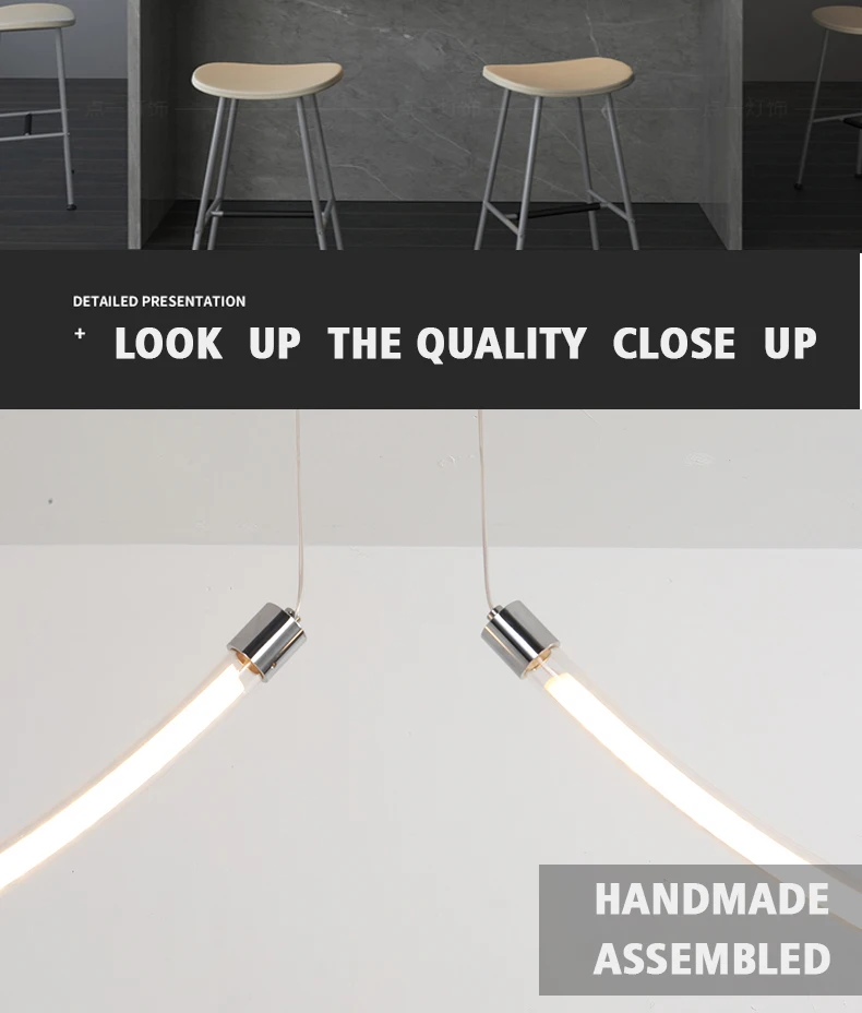 Modern Led Chandeliers Long Table Island Kitchen Chandelier For Living Room Hanging Lights ...