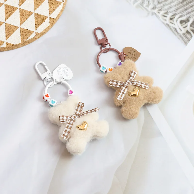 Cute Cartoon Soft Student Plush Doll Bear Keychain Fashion Fluffy Plush ...