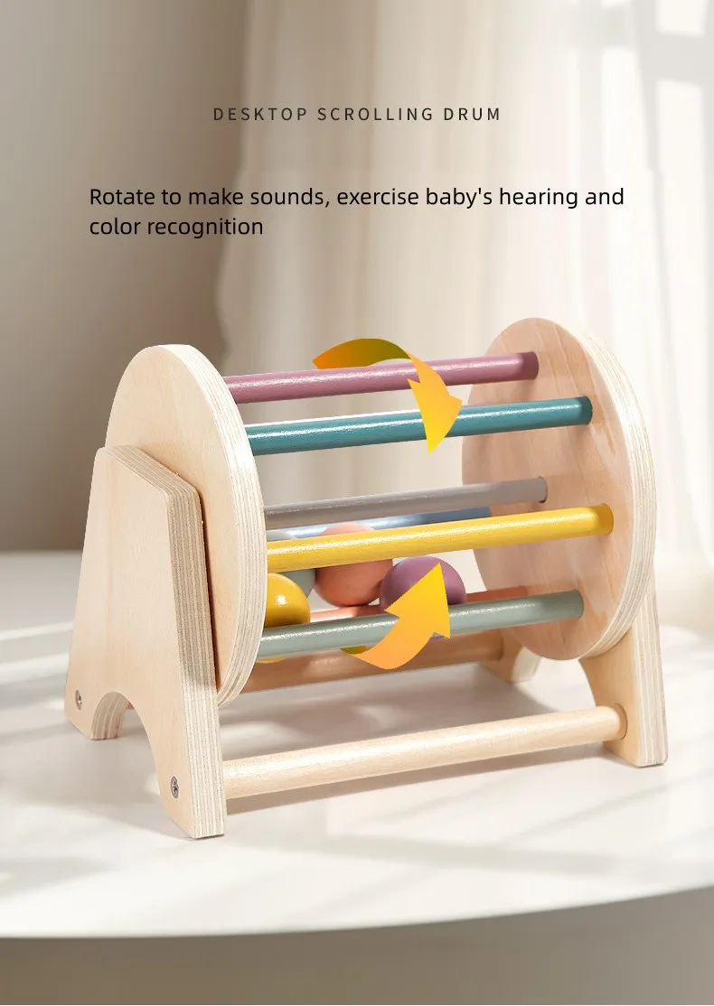 Montessori Infant Rolling Drum Toy Preschool Early Learning Education ...