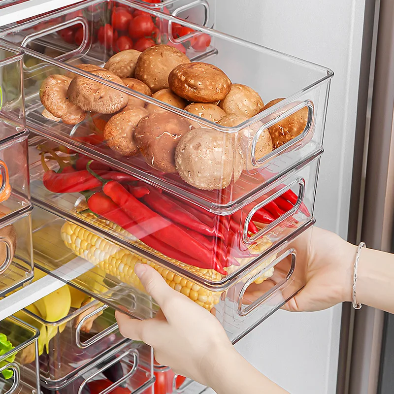 Clear Pantry Organization and Storage Bins Baskets Cabinet Organizers ...