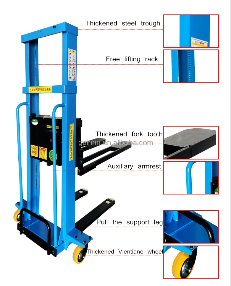 1 Ton Electric Stacker - Portable and Efficient Lifting
