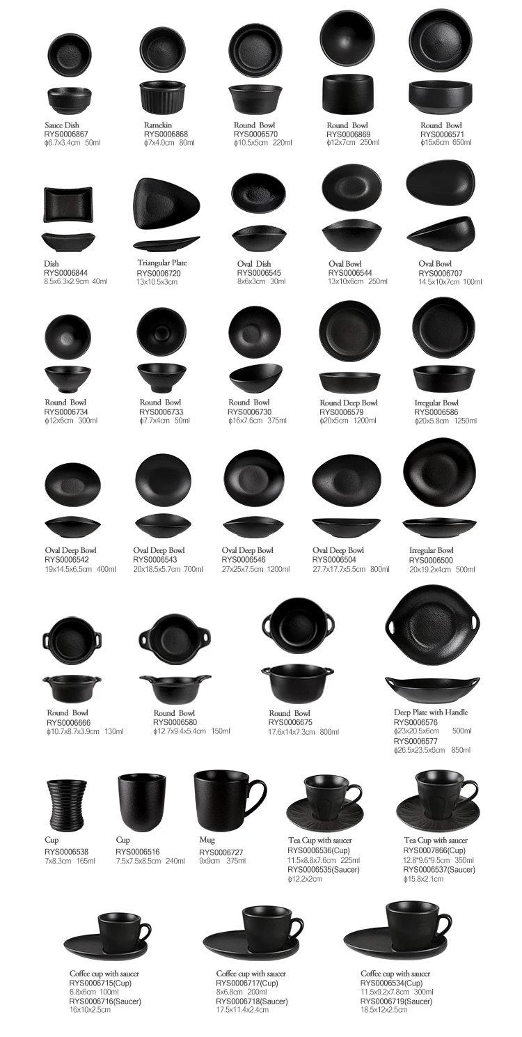 Black Porcelain Plate Set - Sustainable & Stylish Crockery