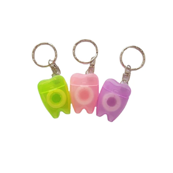 China Factory OEM Tooth Shape Dental Floss with Keychain in Blister ...