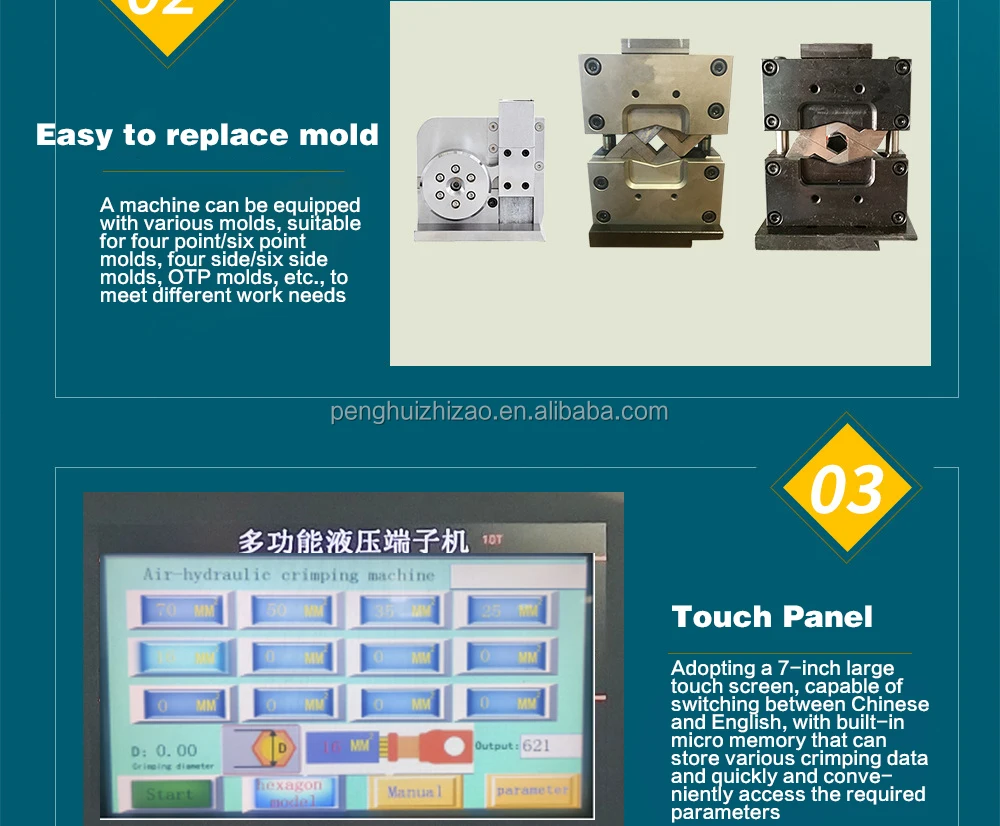 10t Hydraulic Terminal Crimping Machine 2.5 To 70 Sqmm Large Cable Lug ...