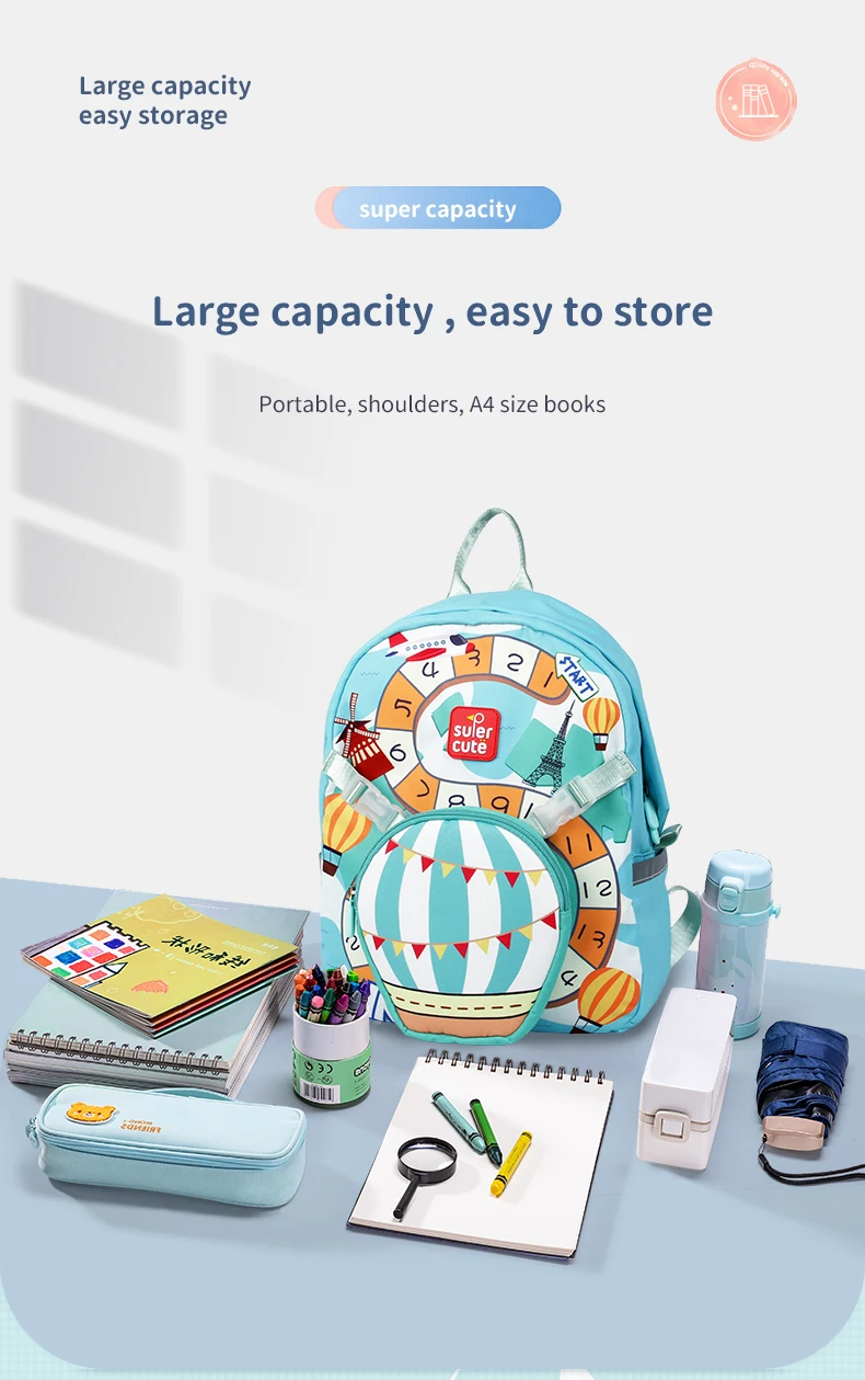 Supercute Waterproof Children Back to School Book Bag School Backpack ...