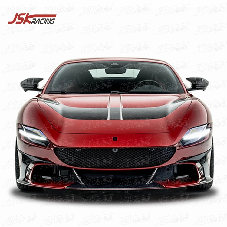 M STYLE DRY HALF FORGED CARBON FIBER FRONT BUMPER FOR 2020-2022 FERRARI ...