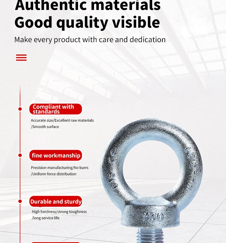Din580 Lifting Ring Eye Bolts M64 Hardware Rigging Carbon Steel Drop Forged Galvanized Lift Bolt ...