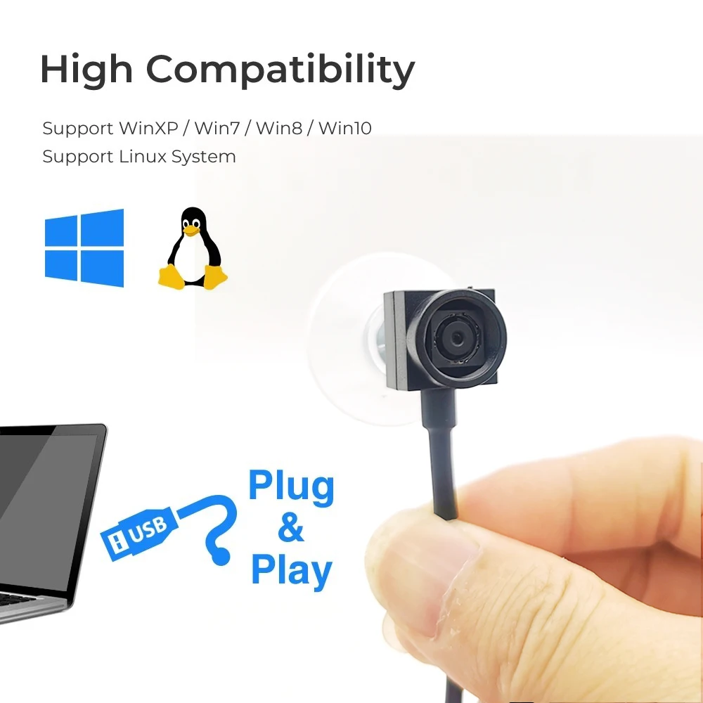 5MP/8MP Adjustable Mini USB Webcam & Audio, Wide Angle, OEM | Wholesale