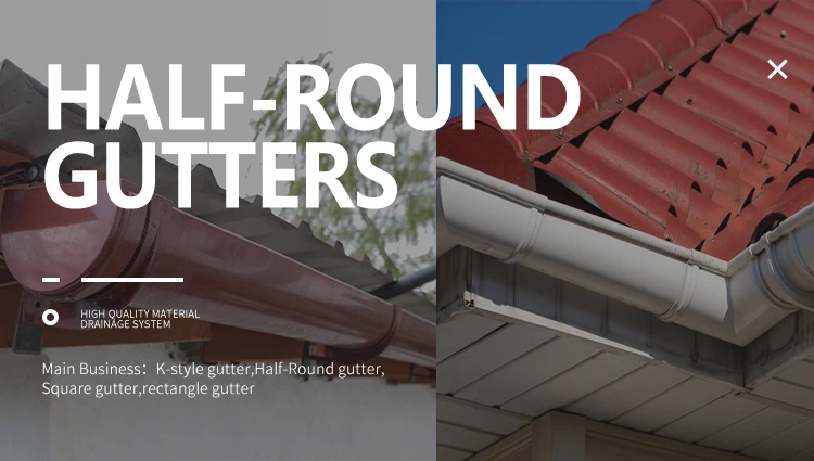 Large Industry Aluminium Rain Gutter Light Yellow Gutter Half-Round ...
