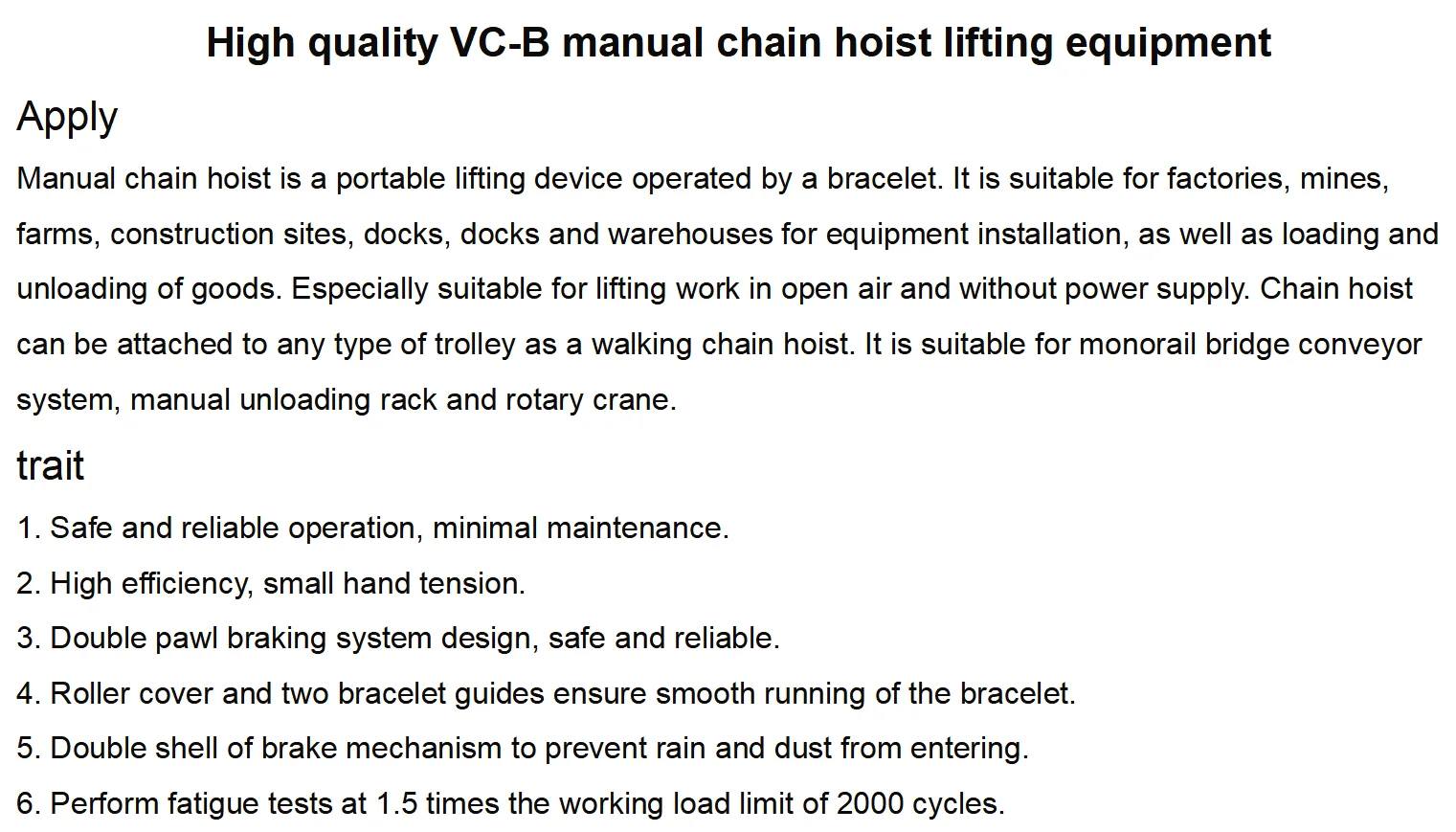 1 Ton Mini Chain Block Hoist Manual Operated Chain Hoist| Alibaba.com