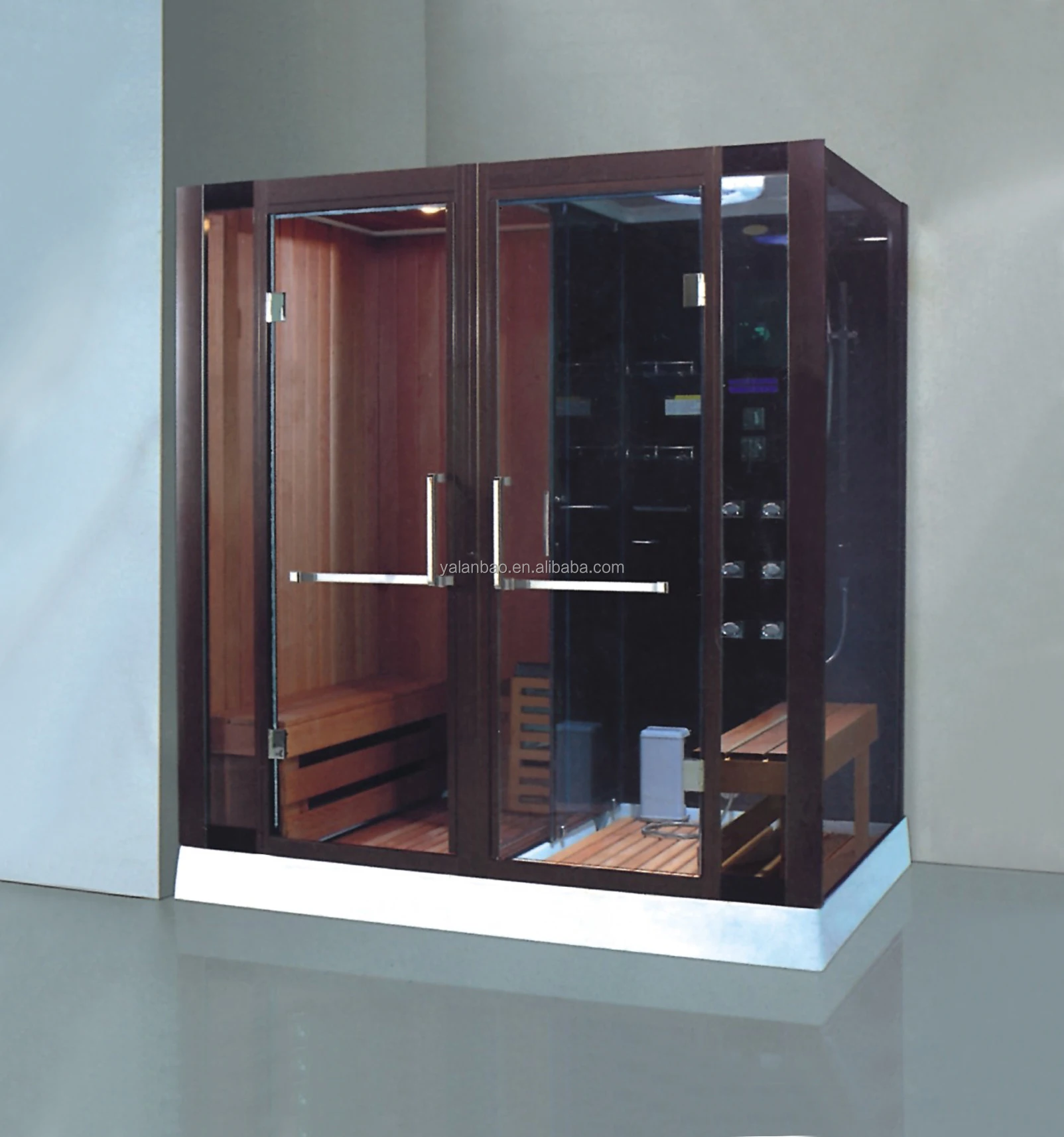 High Quality Dry Home Wood Cubicles Bath Infrarossi Turkish Corner Shower Cabin Steam Sauna ...