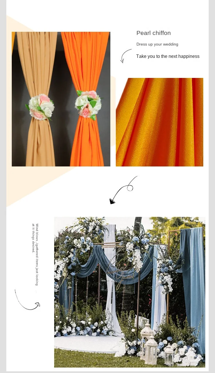 Ins Wedding Draping Fabric Backdrop Curtains Birthday Party Chiffon ...