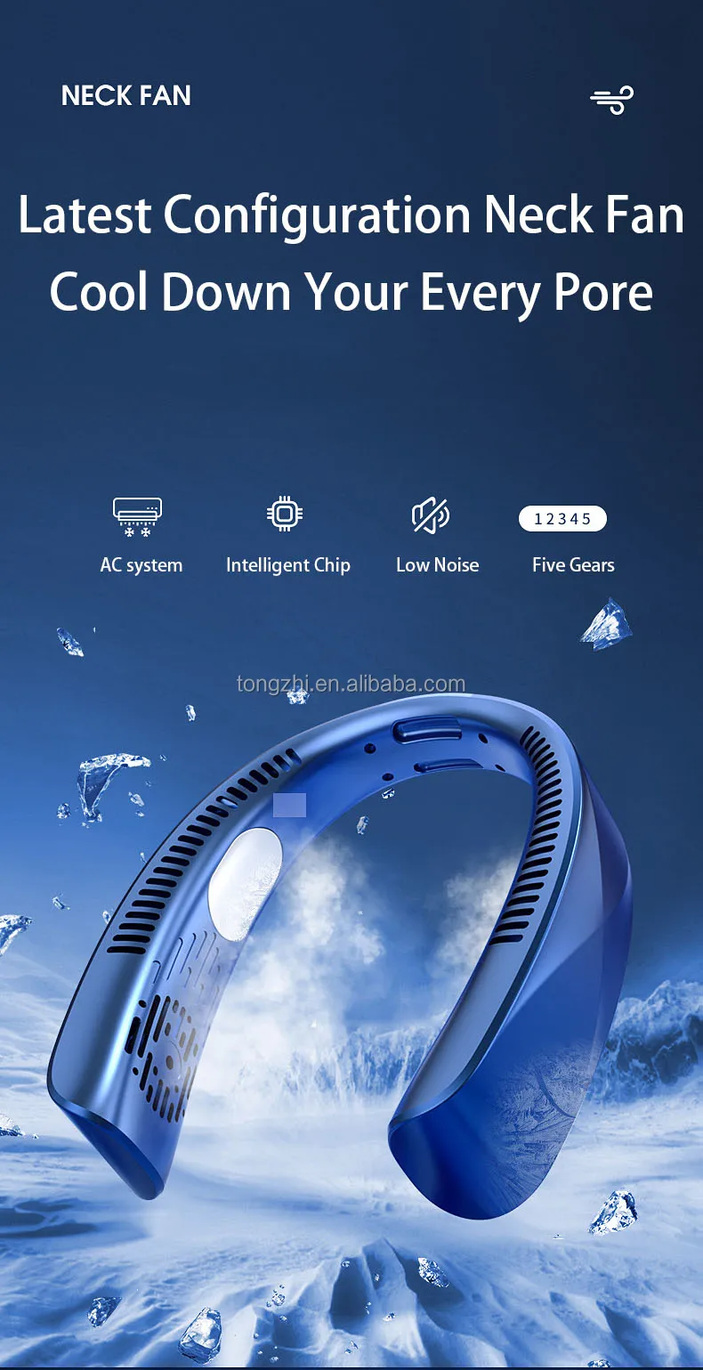 Wearable Neck Fan Usb Portable Cooling Fan Outdoor Rechargeable Sports ...