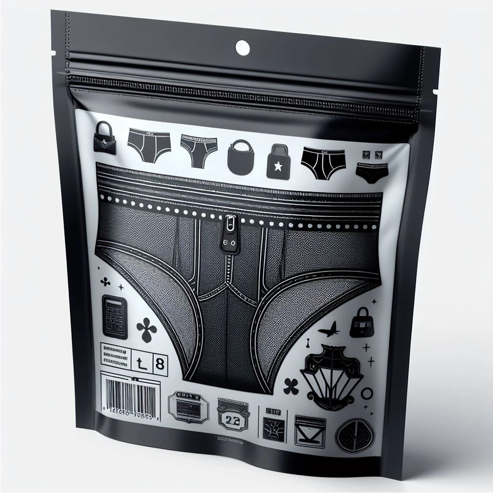 Custom Stand up Pouch Zipper Plastic Socks Packaging Bag, Underwear ...