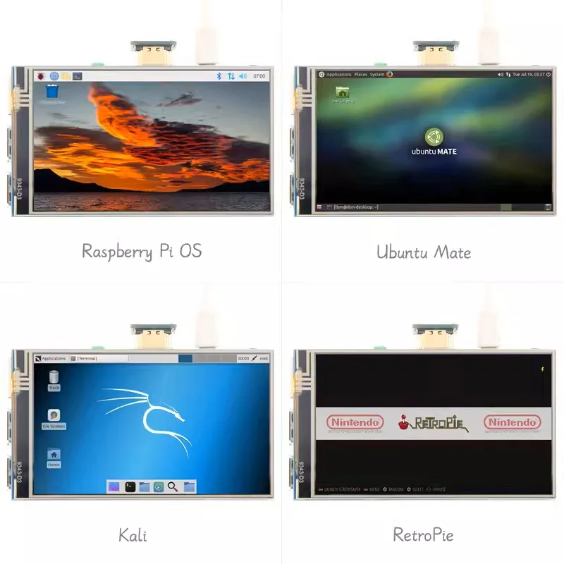 4 Inch 800x480 Ips Full-angle Lcd For Raspberry Pi Display With Touch ...