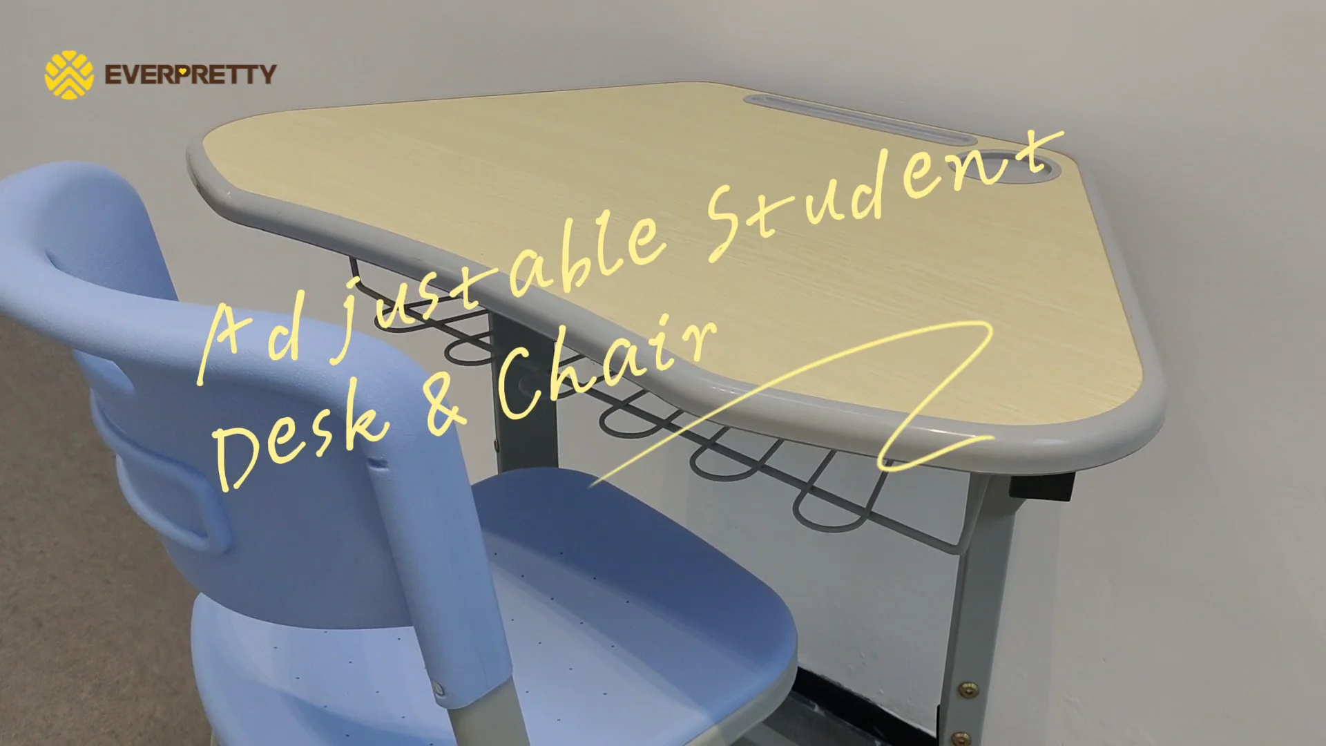 Trapezoidal School Table Classroom Students Table Single Desk School ...