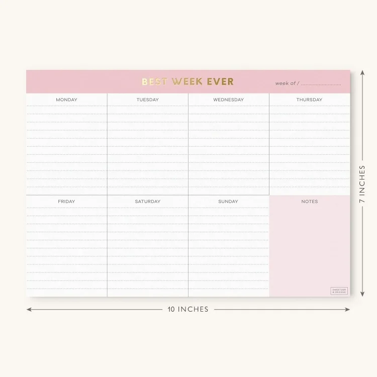 Wholesale Tear Off Weekly Planner Pad Goal Tracker Organizer With Space ...