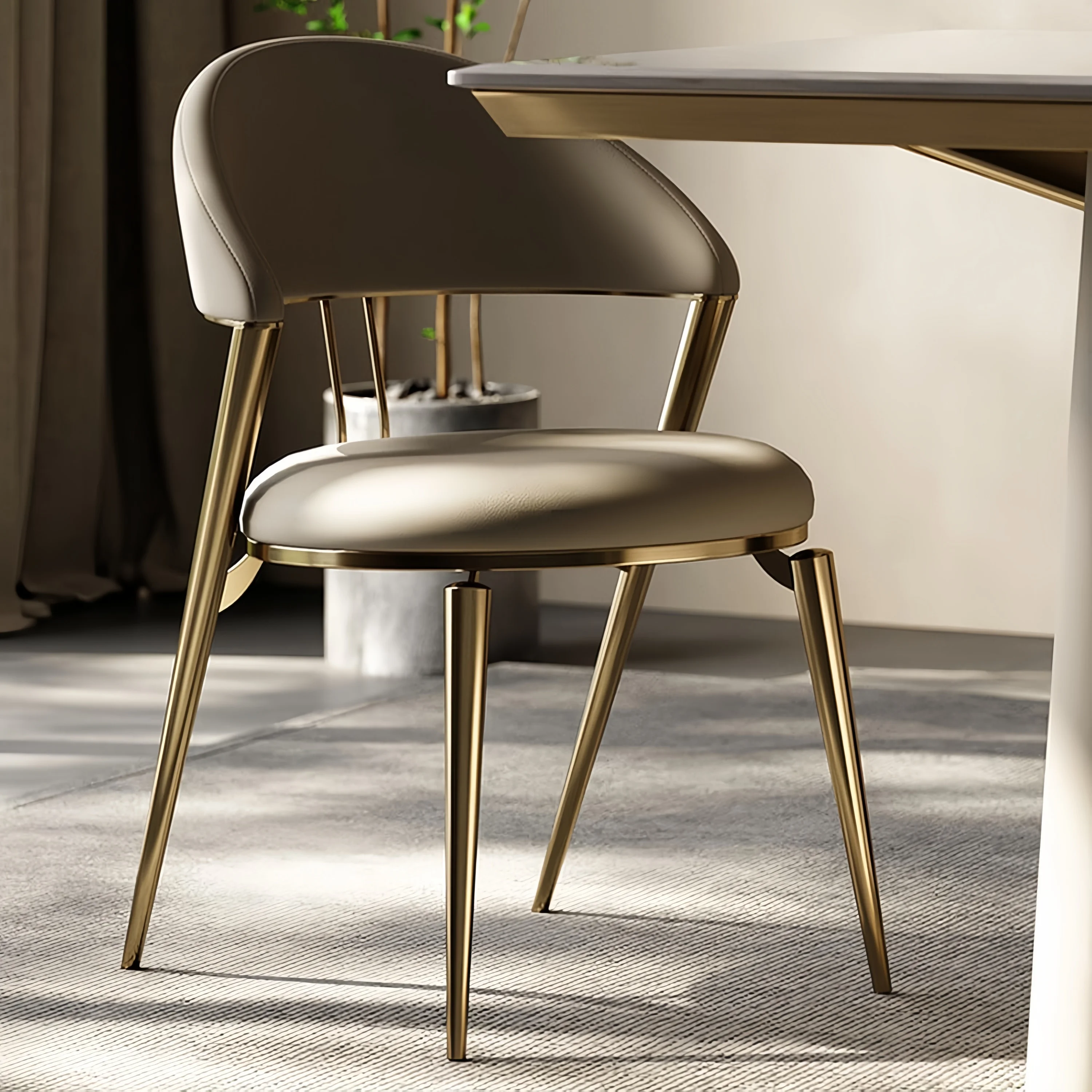 Luxury Modern Single Dining Chair Full Leather High-End Designer ...