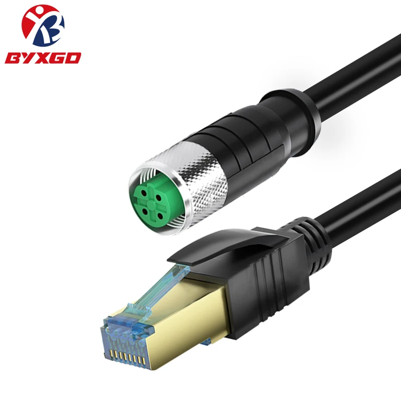 M12 D Type 4pin Ethernet Connector Industrial Network Canle M12 4 Pin ...