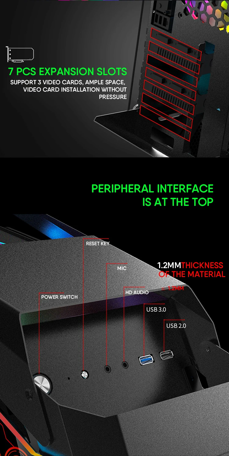 Production Custom Branded Low End Chasis Gaming Computer Casing Rgb Atx ...
