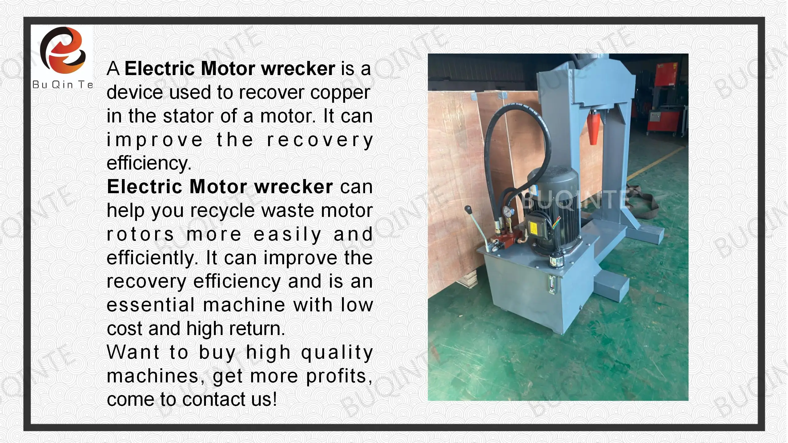 Electric Engine Scrap Machine Motor Wrecking Machine New Tech Motor ...