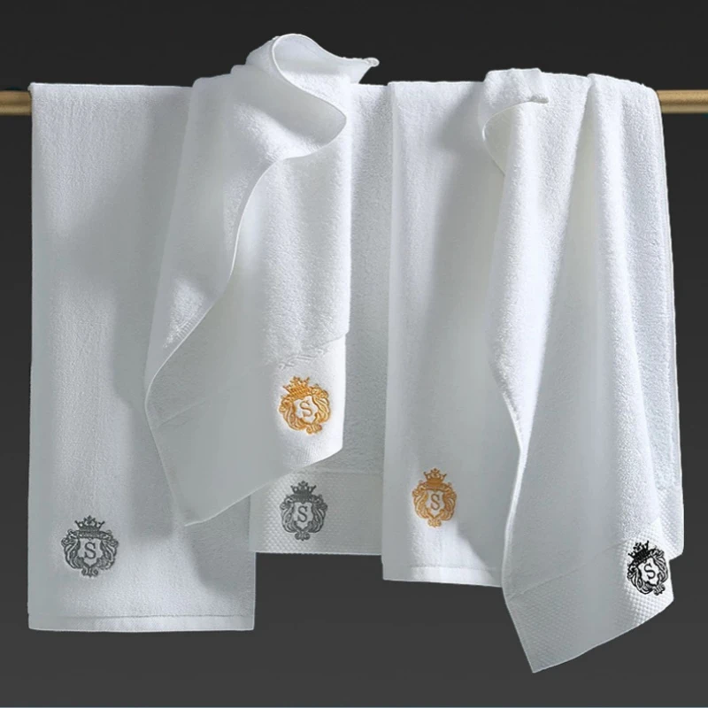 Luxury Cotton Bath Embroidery Custom Logo Towels Set