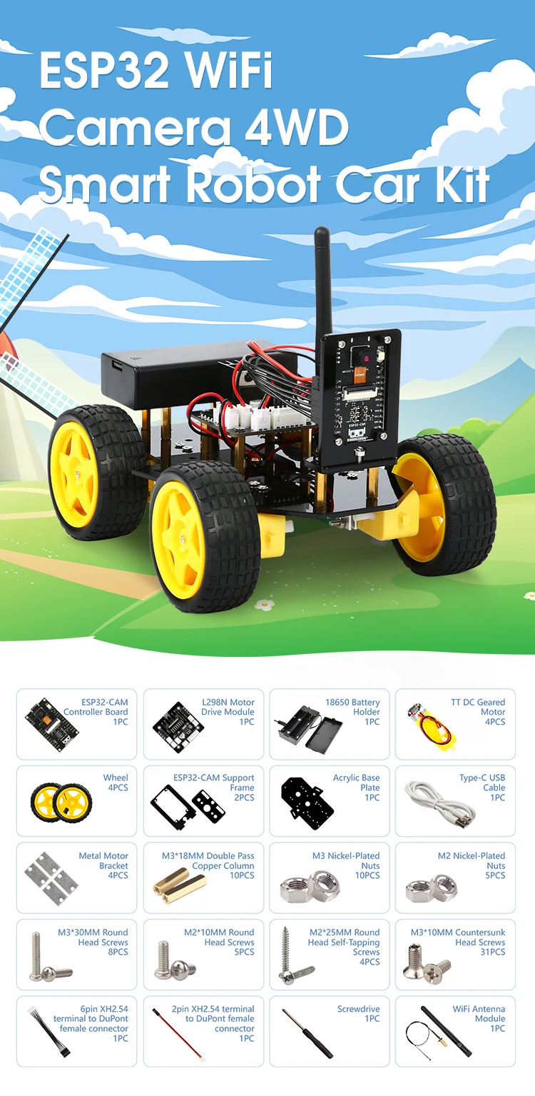 Robotlinking WiFi Robot ESP32 Camera IoT Kit Robot Car ESP32-Cam C++ ...