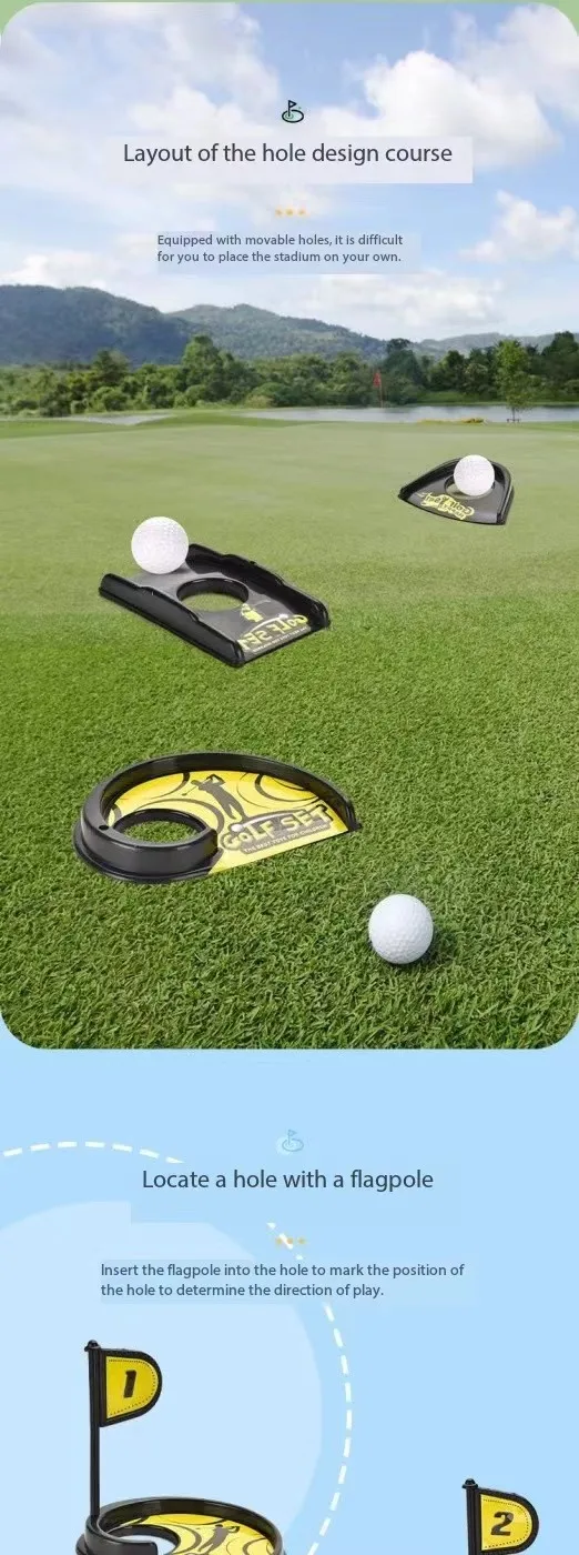 Outdoor Mini Funny Golf Toy Set Kids Learning Active Early Education ...