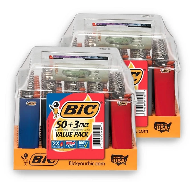 Classic Usa Gas Cigarette Custom Lighters Bic 50 Plus 3 Big Bic ...