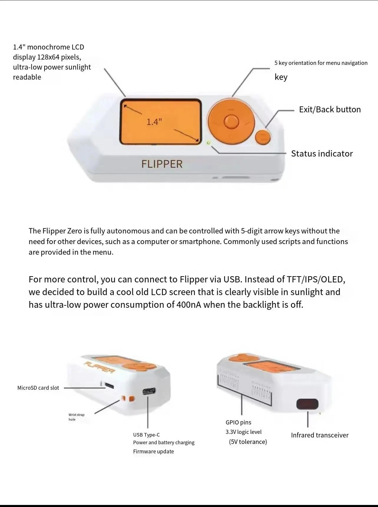 Original Flipper Zero - Versatile Electronic Pet Dolphin