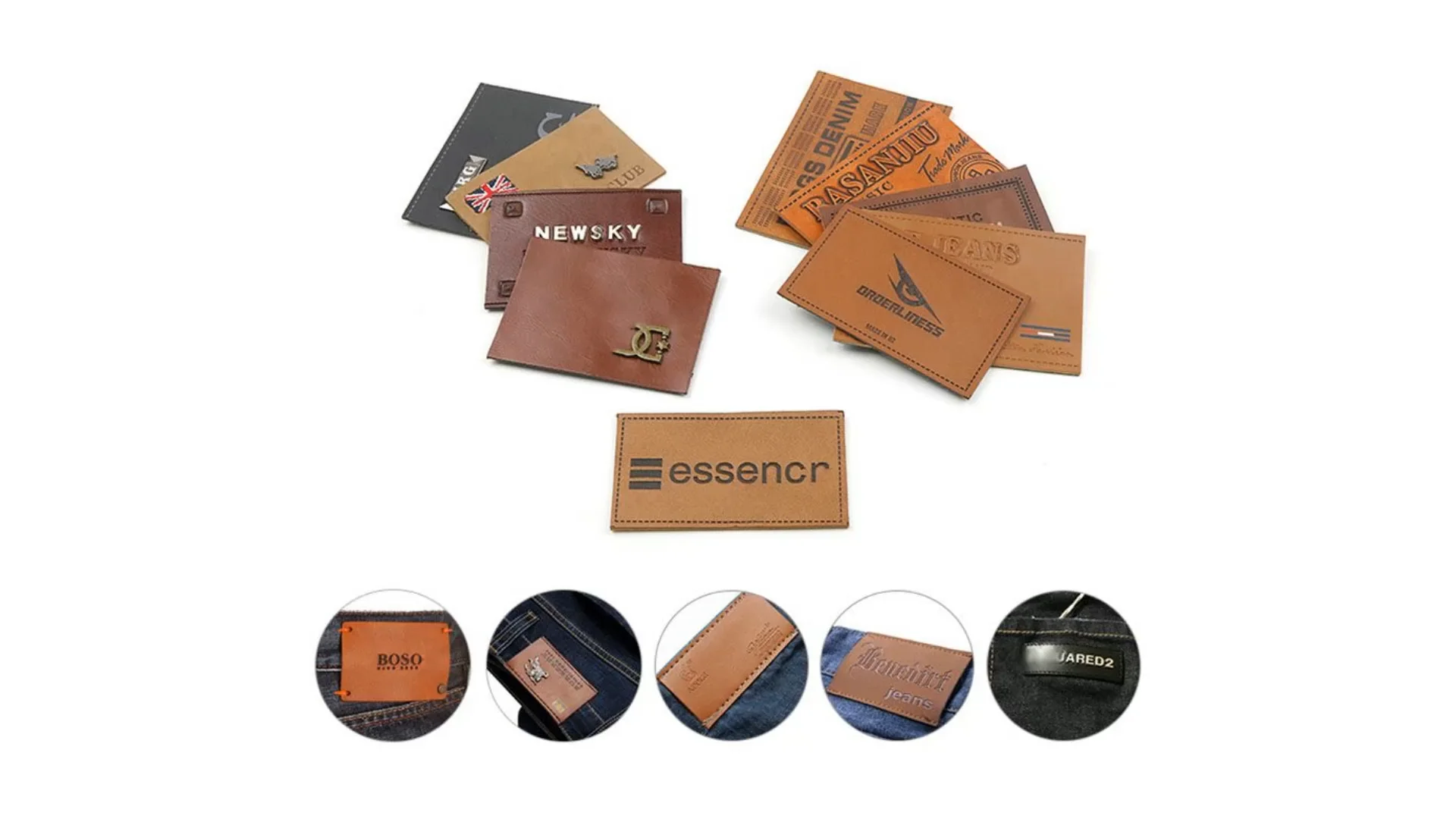 Custom Garment Labels Embossed Pu Leather Patch For Jeans And Cloth ...