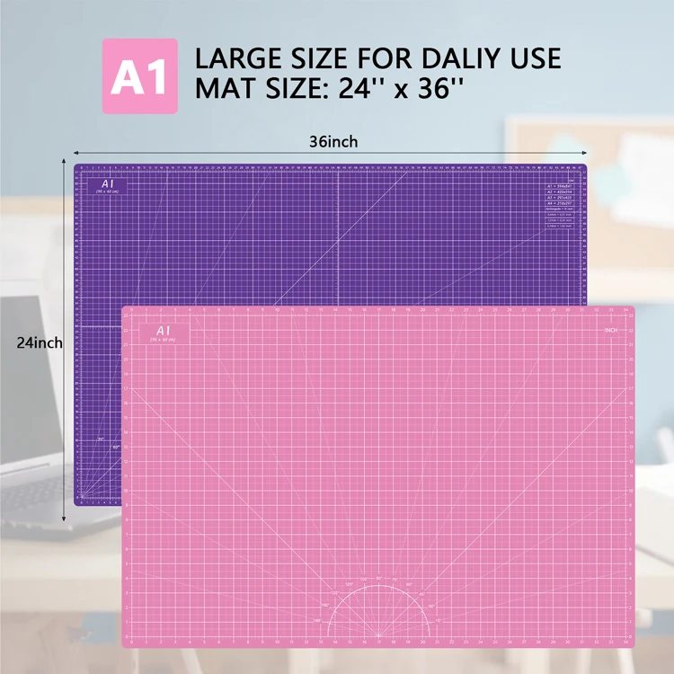 Pink Self Healing Cutting Mat - Large, Durable, and Precise