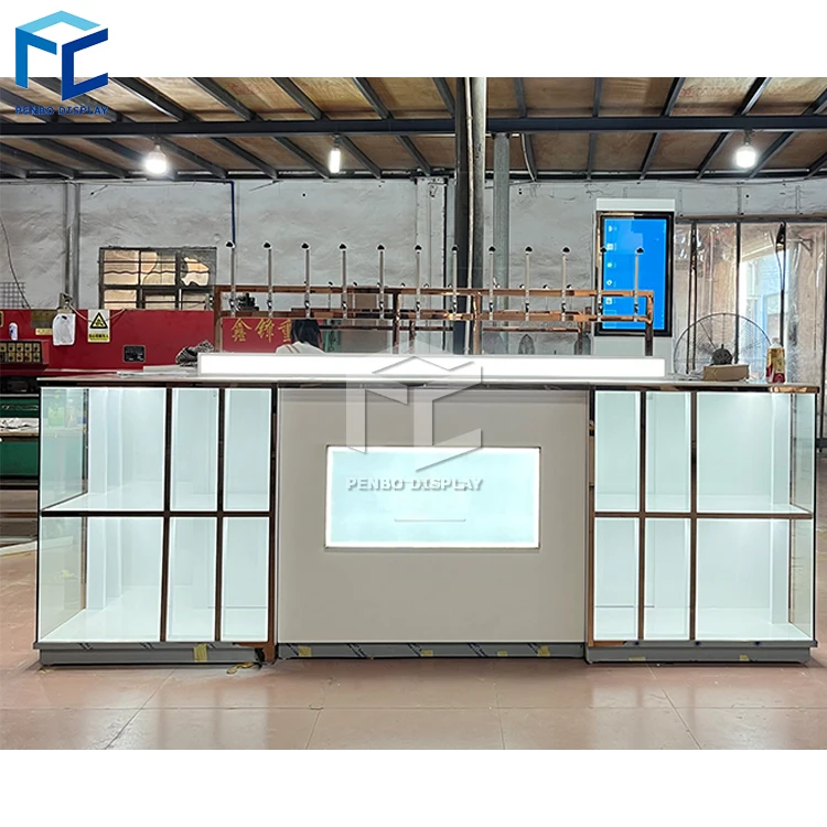 Customized Modern Retail Shopping Mall Perfume Cosmetics Kiosk Showcase ...