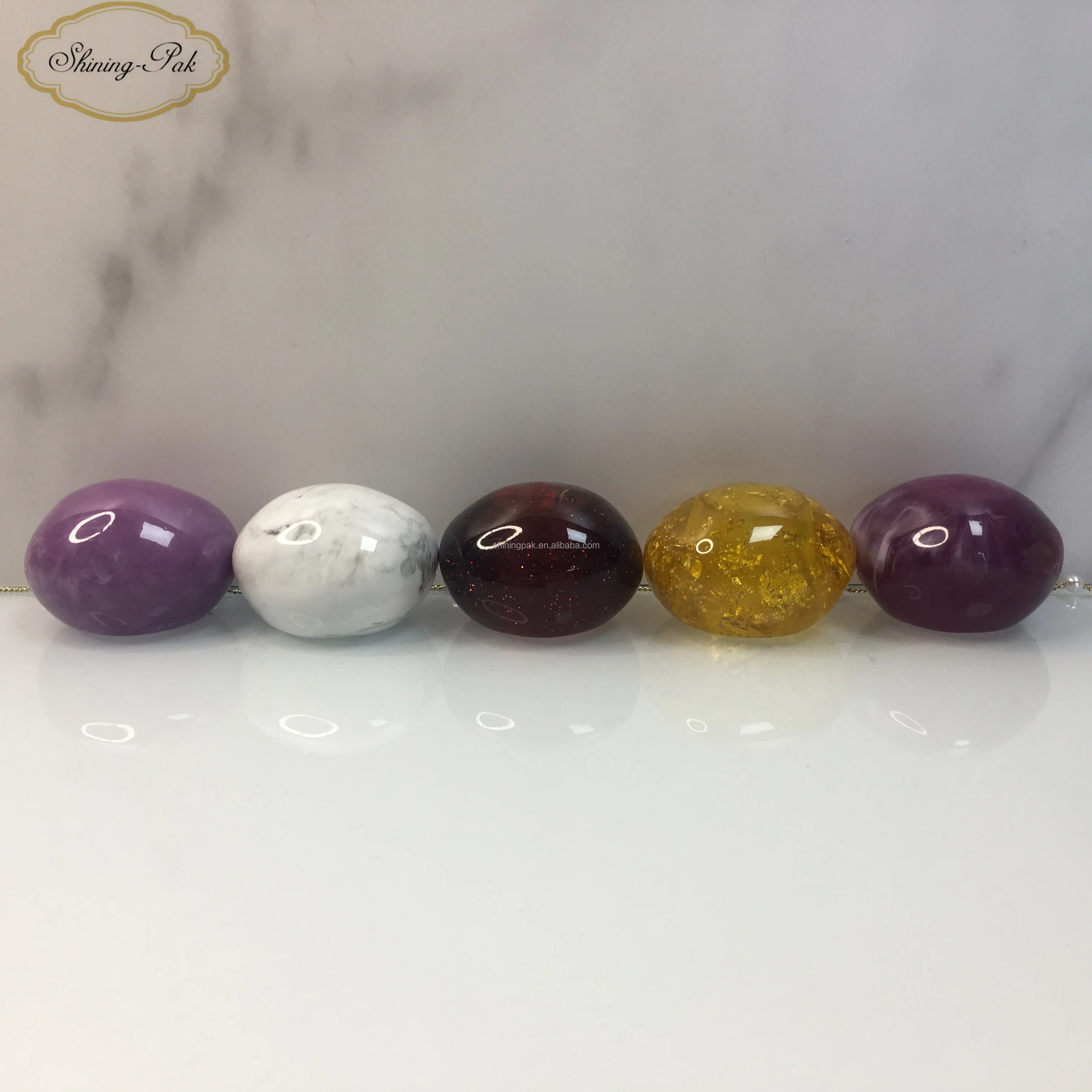 Wholesale Custom 50mm 38mm 35mm Colorful Luxury Agate Stone Resin Ball ...