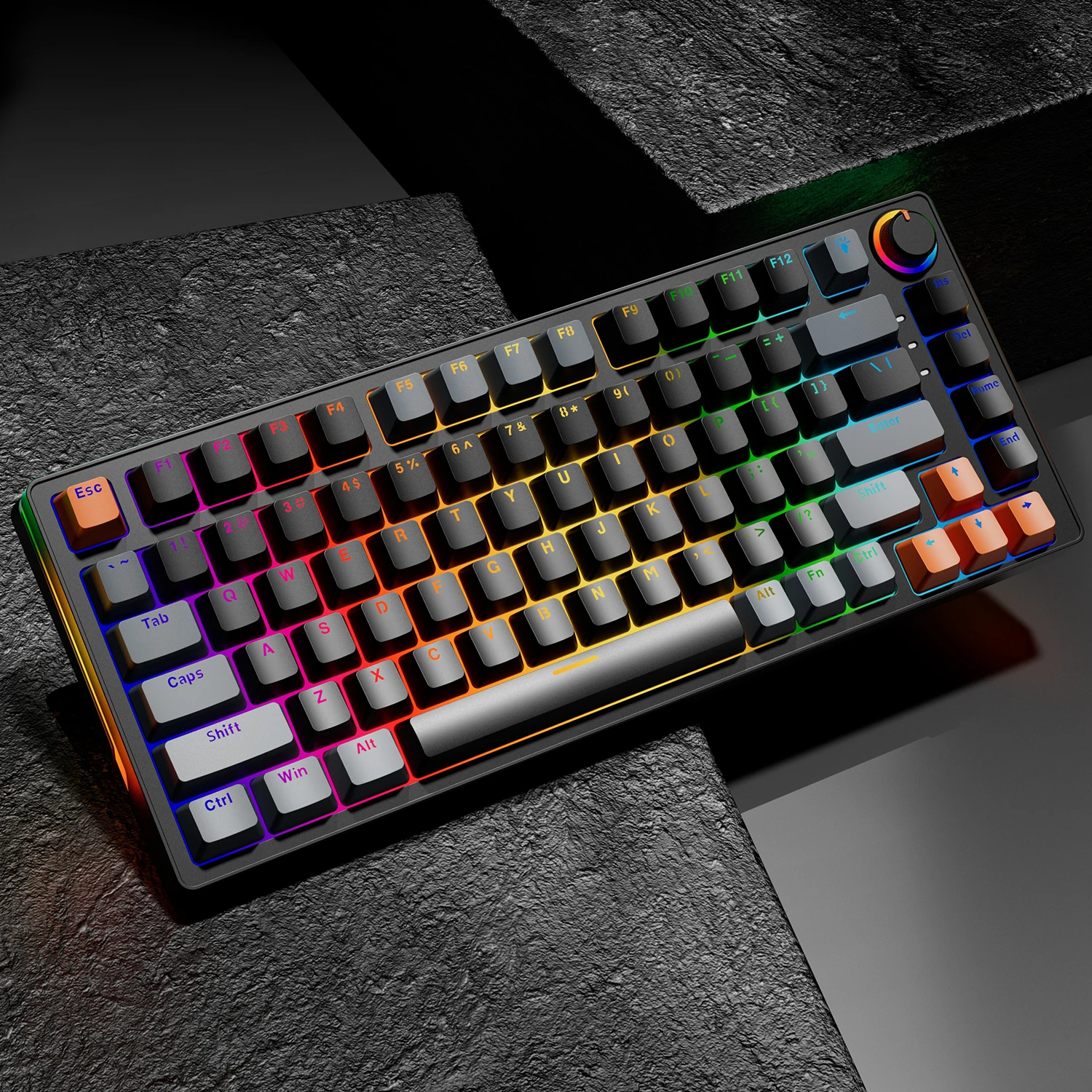 Sama Newest Design Gasket Mechanical Keyboard 83 Keys Hot-swappable Rgb ...