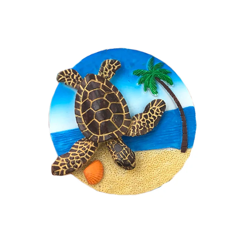 Factory customized kawaii sea turtle design polyresin fridge magnet ...