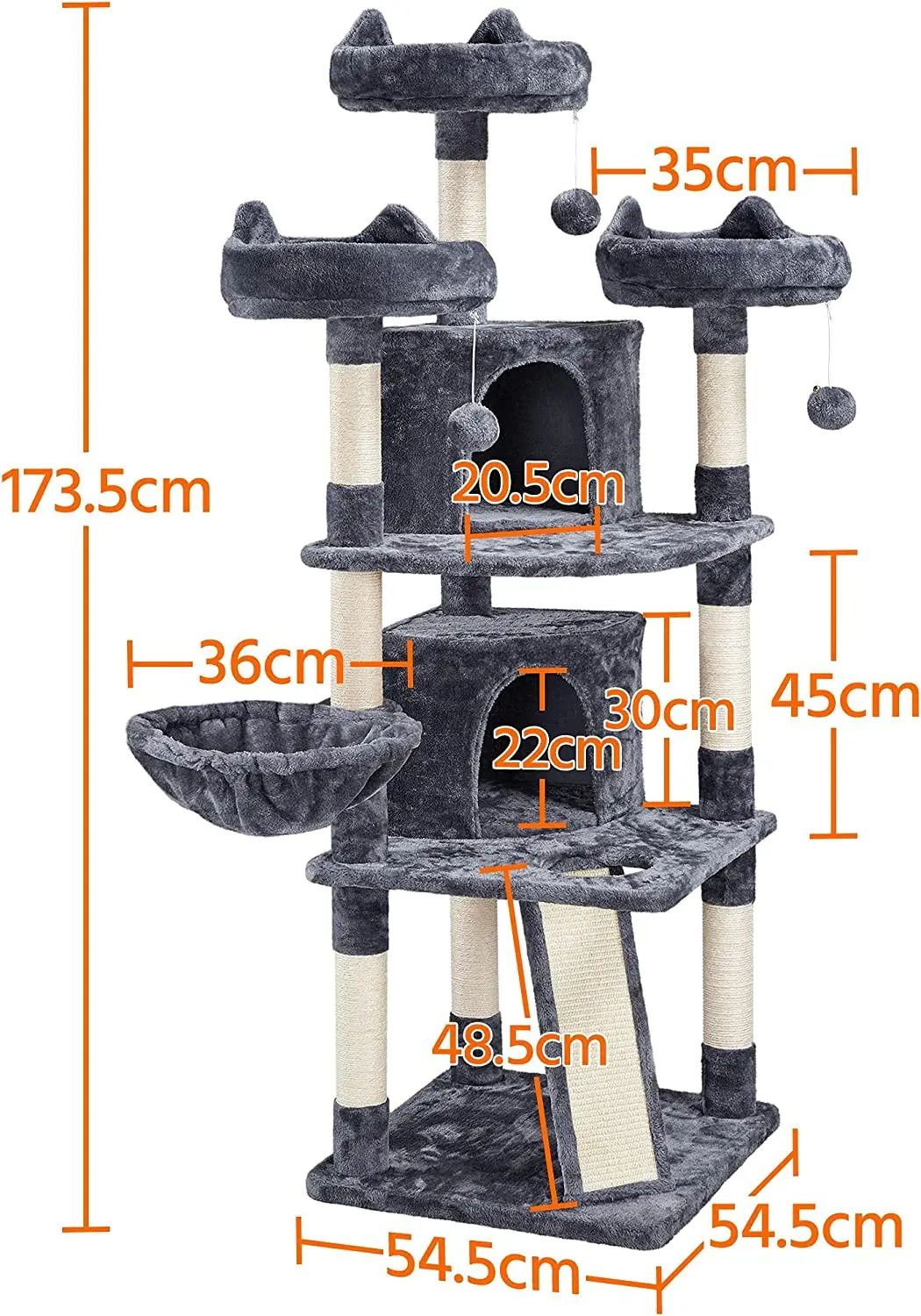 Luxury Indoor Cat Activity Center Cat Tower Cat Scratching Post With ...