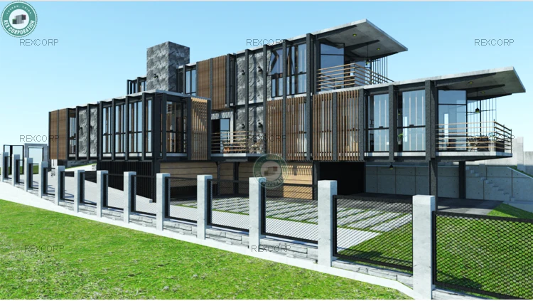 620sqm 3 Storey Luxurious Prefab Residential Steel Structural Mansion ...
