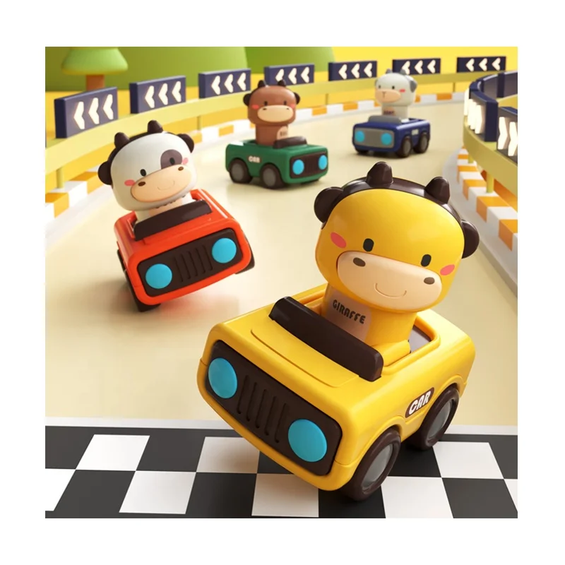 4pcs Cute Cartoon Cow Push Press The Inertia Car Toys For Baby - Buy ...