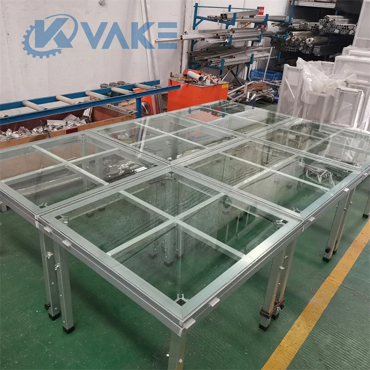 OEM Wedding Stage Clear Acrylic Stage With Square Pattern Aluminum ...