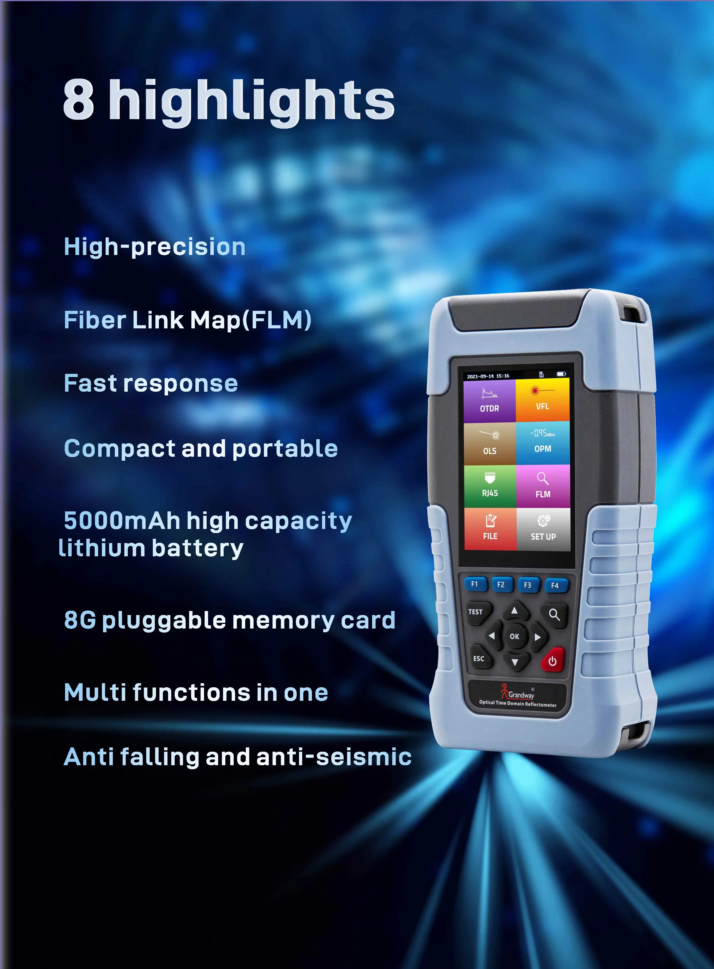 Grandway Otdr Fho1000 Sm Otdr Machine Fiber Optic Otdr Equipment - Buy ...