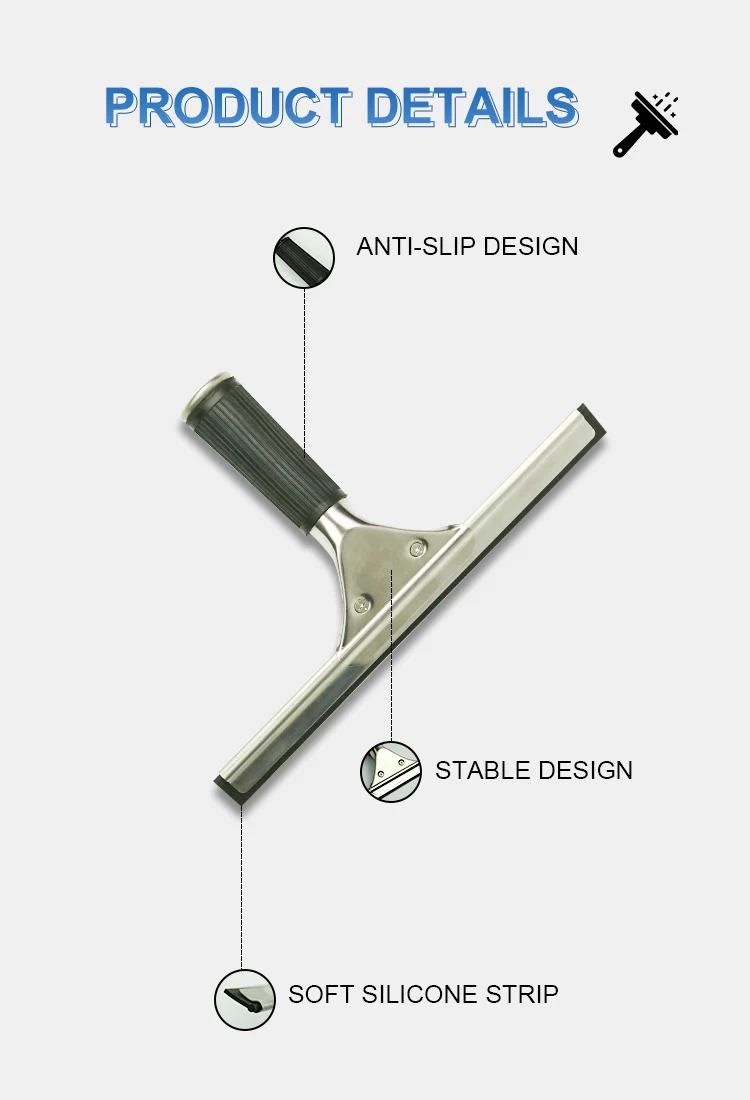Professional Window Squeegee Wiper Rubber Telescopic Handle Connectable ...