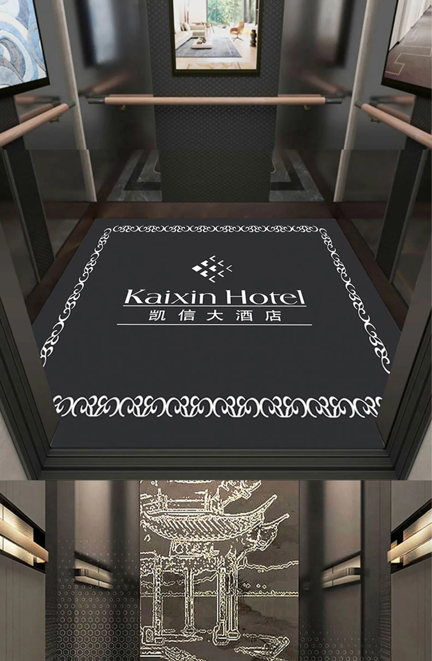 Marble Pattern Elevator Flooring Tiles Custom Pattern 3d Printed PVC ...