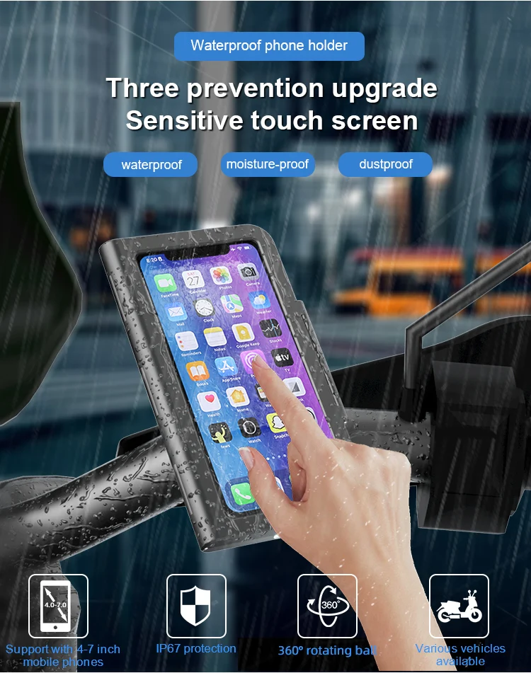 Professional Waterproof 360 Degree Rotation Bike Mobile Holder Bike ...
