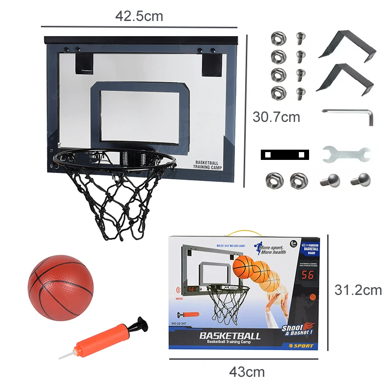 Portable Adjustable Indoor Wall Mounting Mini Kid's Basketball Hoop ...