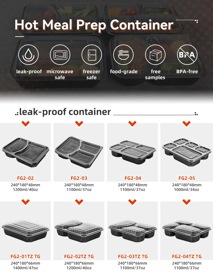 Multifunctional 4 Compartment To Go Containers Microwave Safe Meal Prep ...