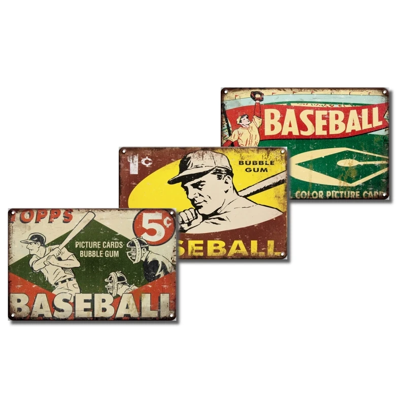 Sports Baseball Vintage Tin Signs For Man Cave,Cinema Movie Posters ...