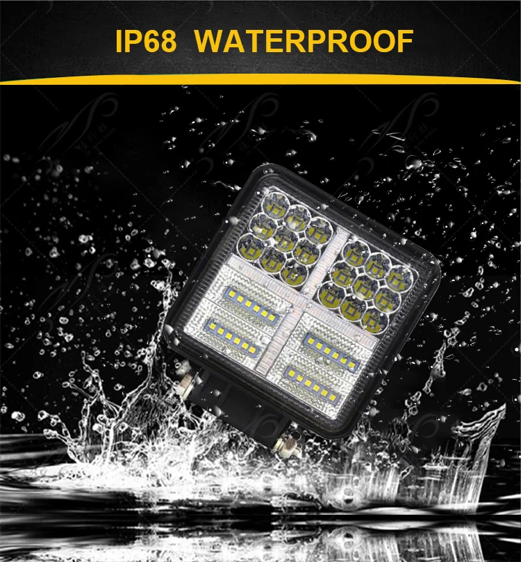 Jhs 4inc 177w Auto Work Light Ip67 12v~24v Cross Type Strobe Led ...