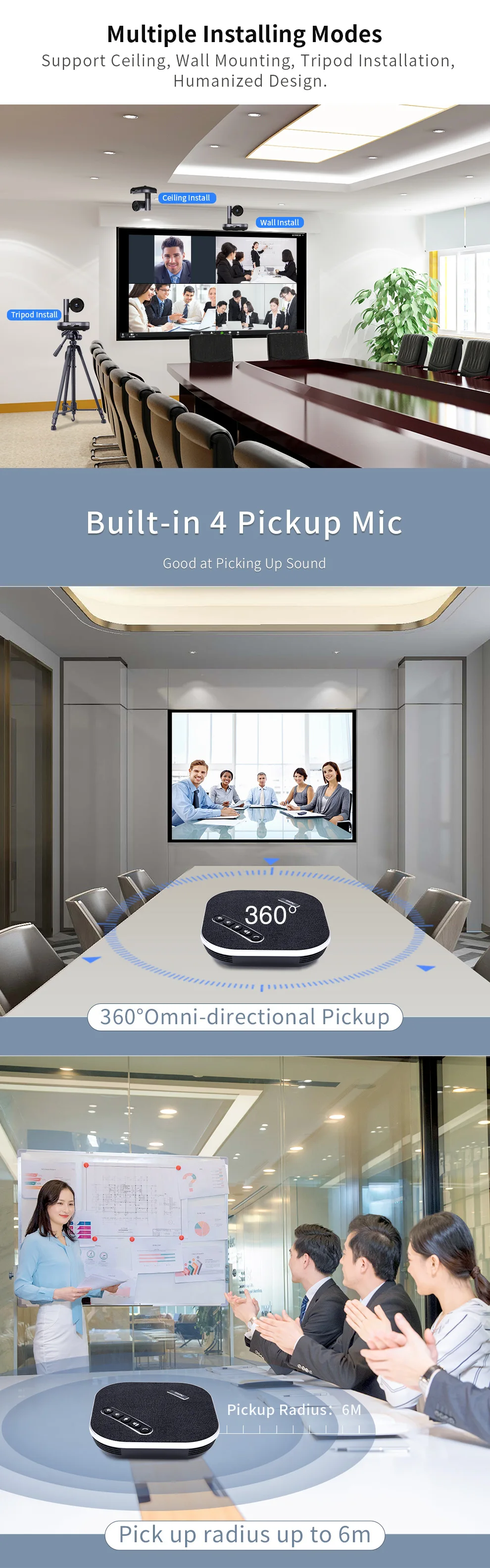 Daipu High Quality Dual Usb Interface Ptz Camera And Speakerphone Video ...